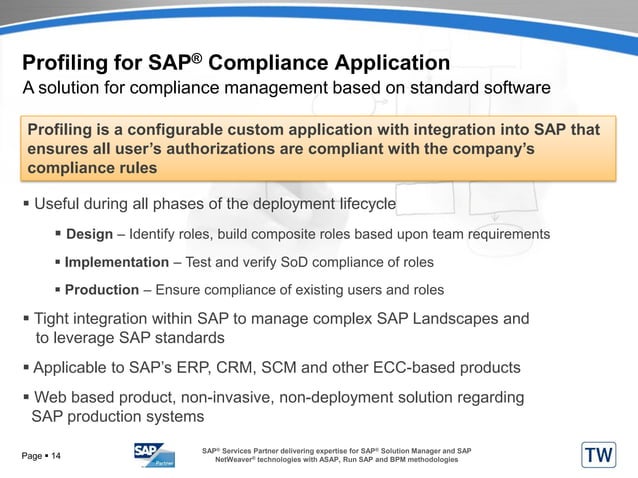 Profiling for SAP - Compliance Management, Access Control and ...