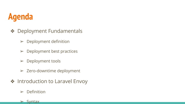 Zero downtime deployments with laravel envoy | PPTX | Cloud Computing | Internet