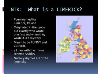 The Write Stuff: Limericks | PPTX | Poetry | Books and Literature