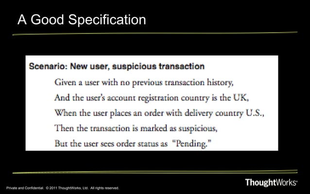 Specifications for Enterprise Testing