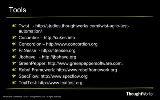 Specifications for Enterprise Testing