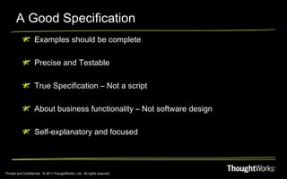 Specifications for Enterprise Testing