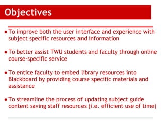 TWU LibGuides Subject Guides | PPT