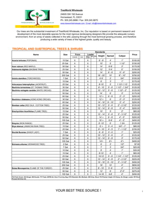 TreeWorld Wholesale Price List | PDF