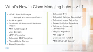 Simulating Networks Using Cisco Modeling Labs (TechWiseTV Workshop) | PPT