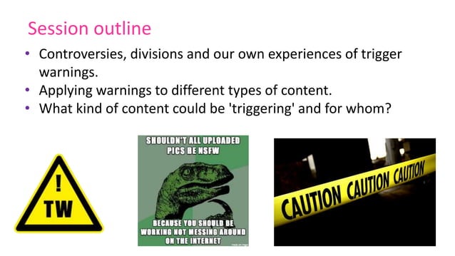 Trigger warnings workshop | PPTX