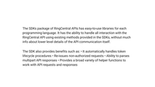 Ring central sdk overview | PPT