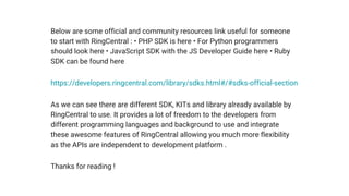 Ring central sdk overview | PPT
