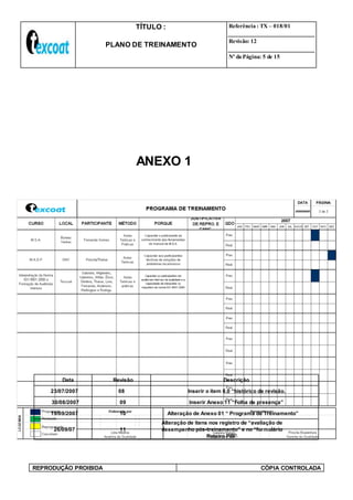 Tx 018-01 plano de treinamento | DOC