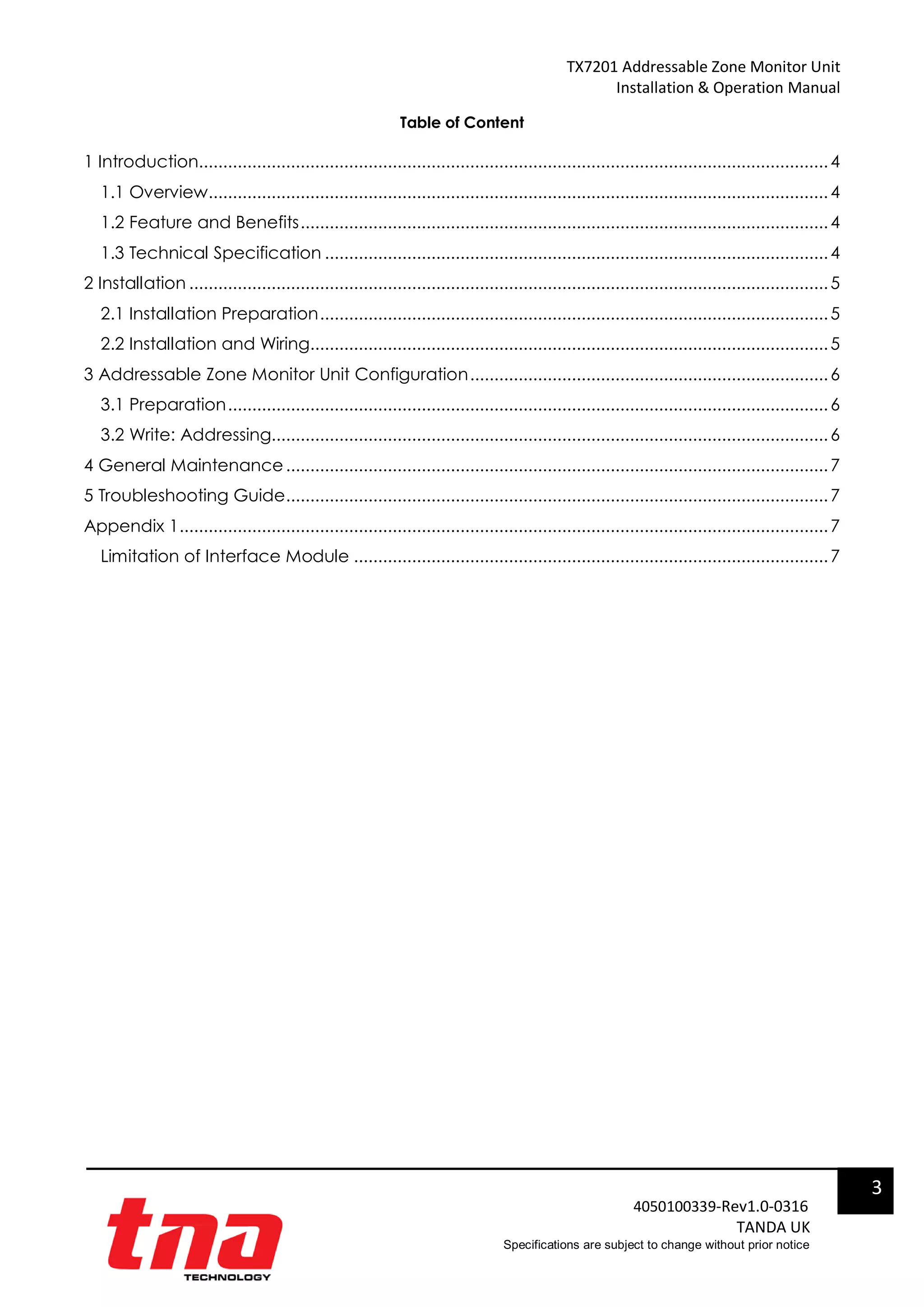 Tx7201 zone monitor module | PDF
