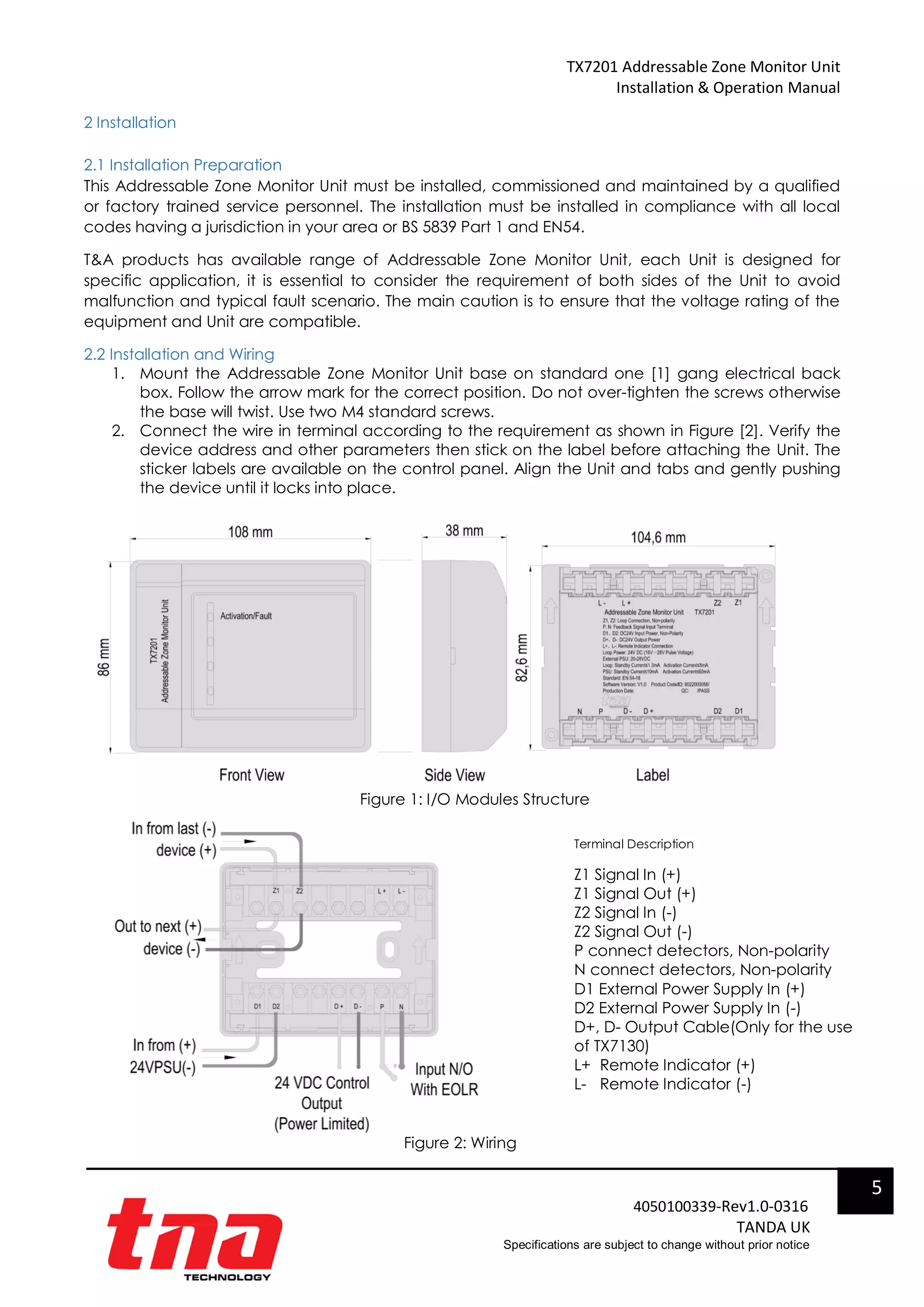 Tx7201 zone monitor module | PDF
