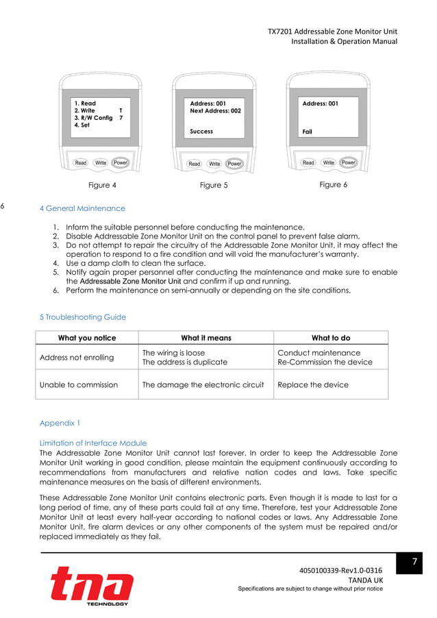Tx7201 zone monitor module | PDF