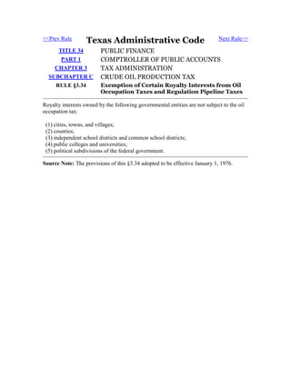 Tx admin code exemptions for gas & oil | DOCX