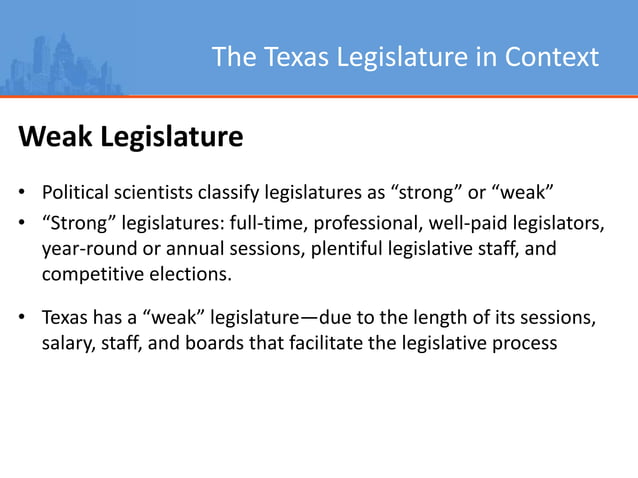 Texas Government Ch 7 - The Texas Legislature | PPTX | College ...