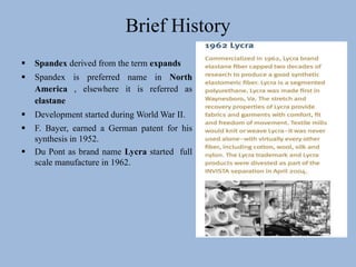 DYEING OF ELASTIC FIBRES ( DYEING OF SPANDEX,LYCRA,POLY-EURATHANES) | PPTX