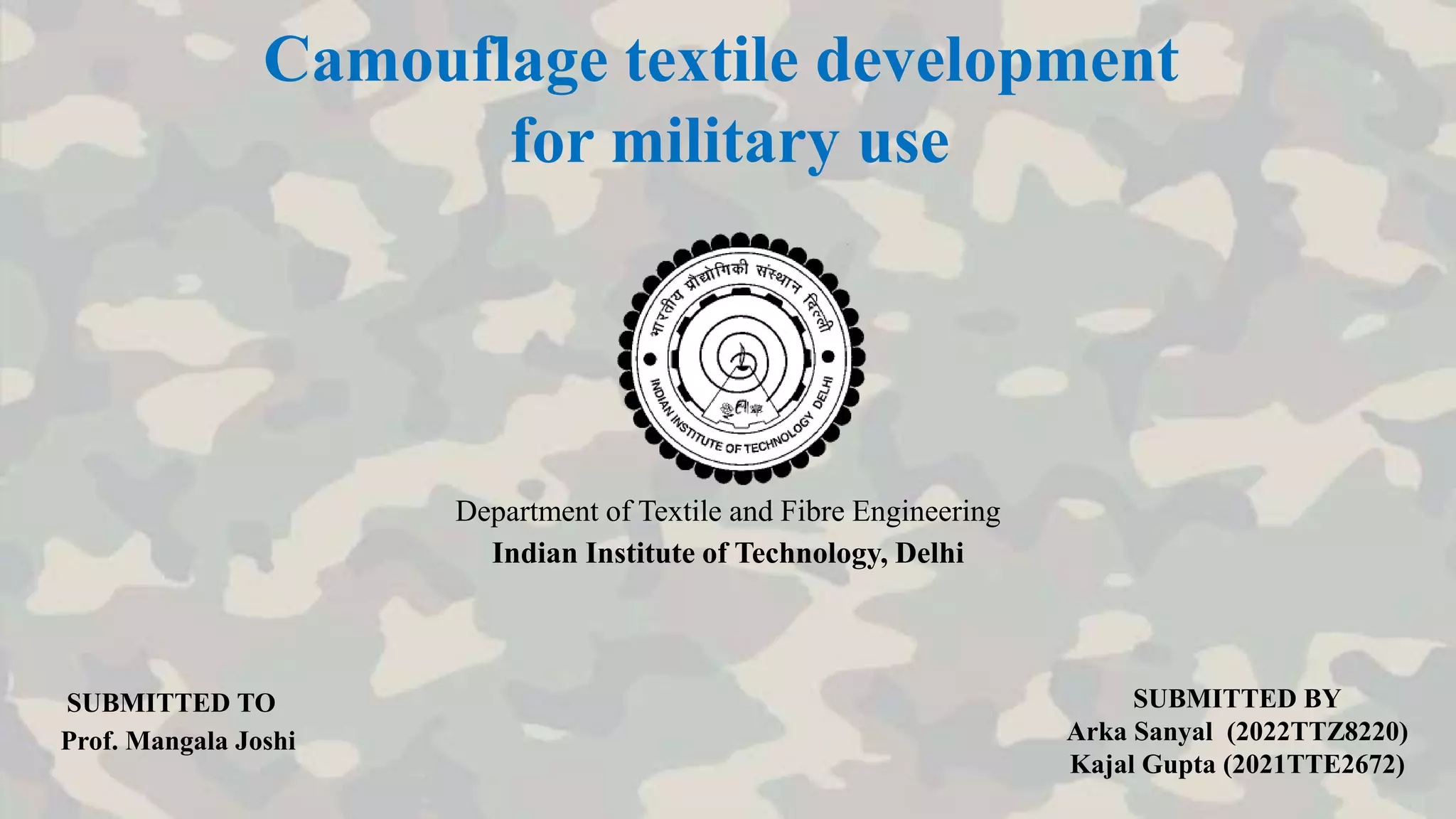 Camouflage textile for millitary | PPTX