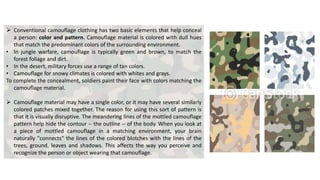 Camouflage textile for millitary | PPTX | Fashion Trends | Style & Fashion