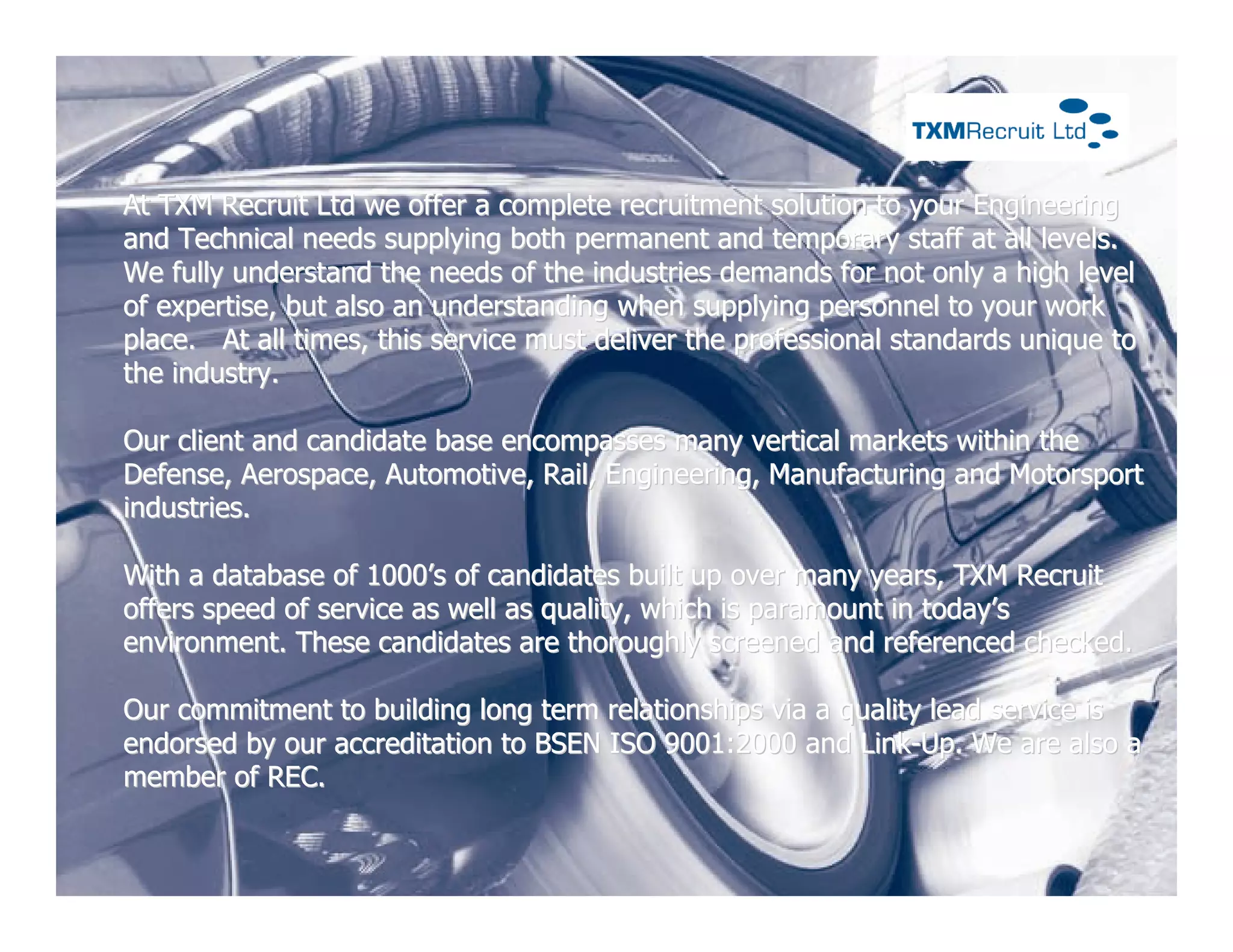 Txm Engineering Technical Presentation | PPT