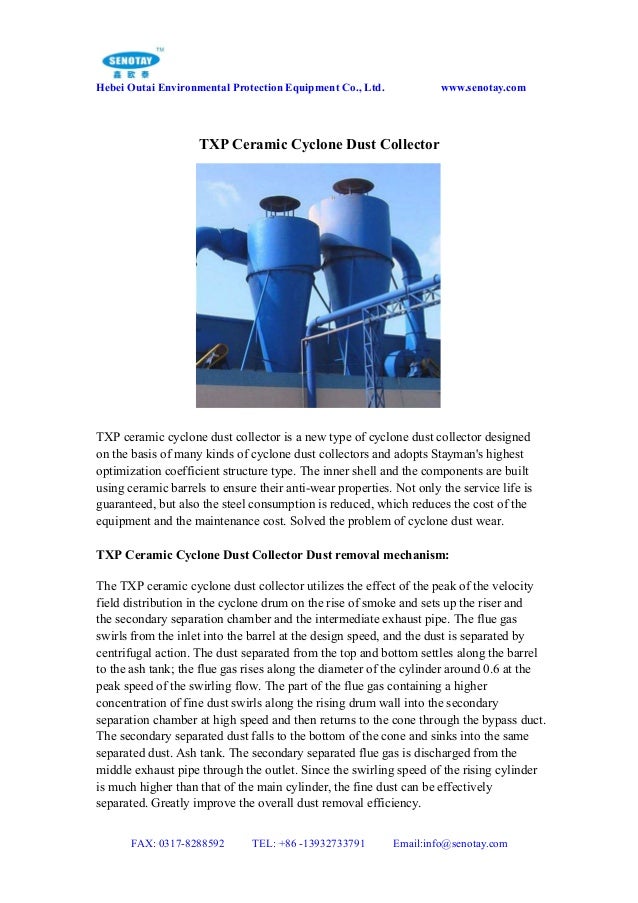 TXP Ceramic Cyclone Dust Collector | PDF