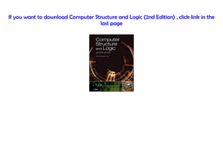 [#PDF~] Computer Structure and Logic (2nd Edition) | PDF