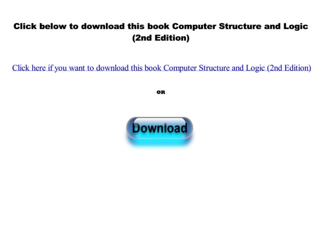 [#PDF~] Computer Structure and Logic (2nd Edition) | PPT