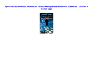 [PDF] Information Security Management Handbook, 6th Edition | PDF
