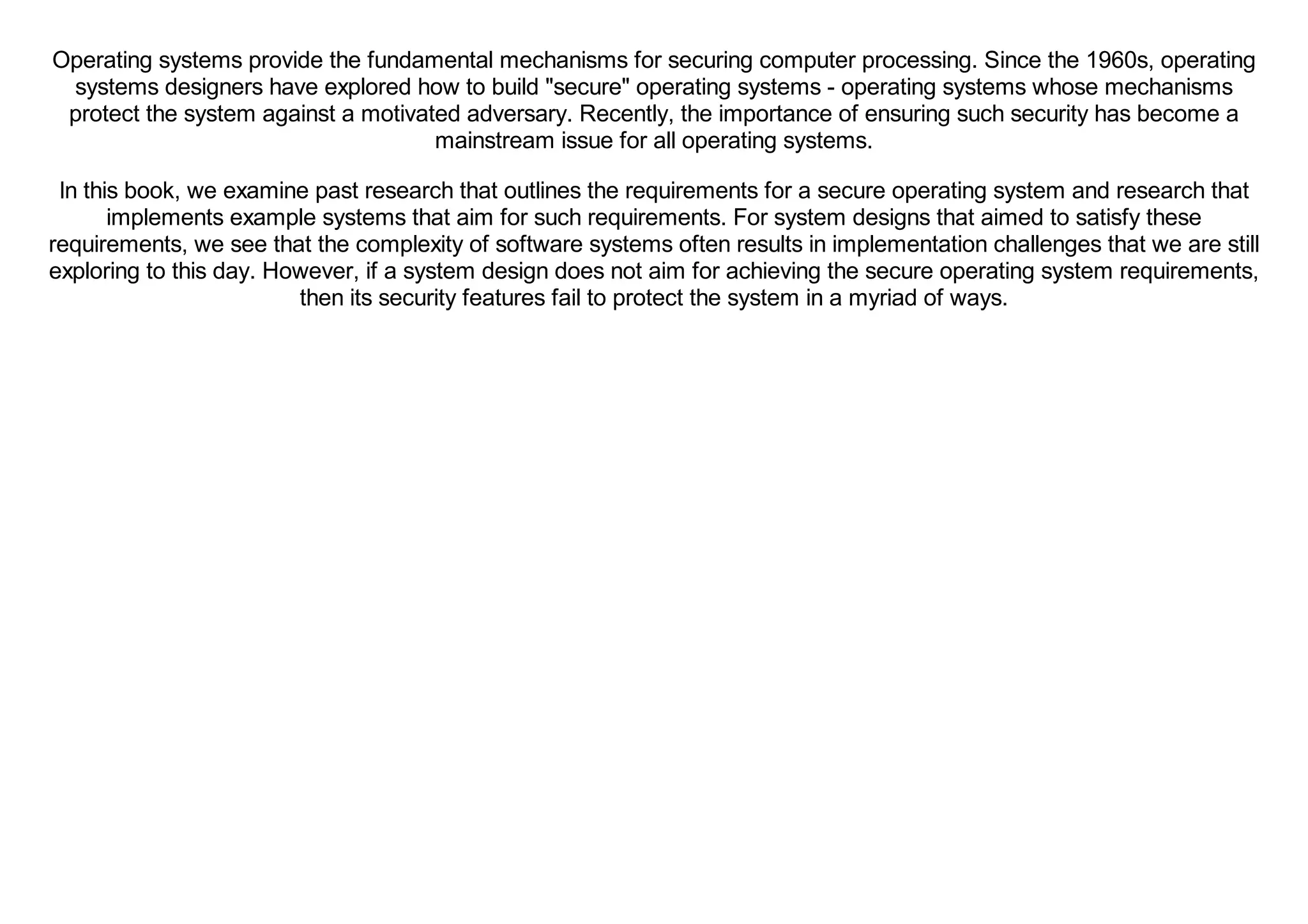 Pdf~ Operating System Security Synthesis Lectures On Information Security Privacy And