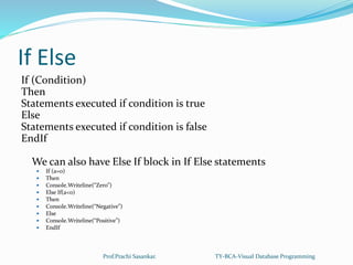 Ty bca-sem-v-introduction to vb.net-i-uploaded | PPTX