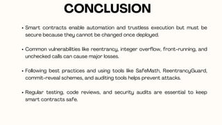 Smart Contarct Vulnerabilities and Attack Prevention | PDF