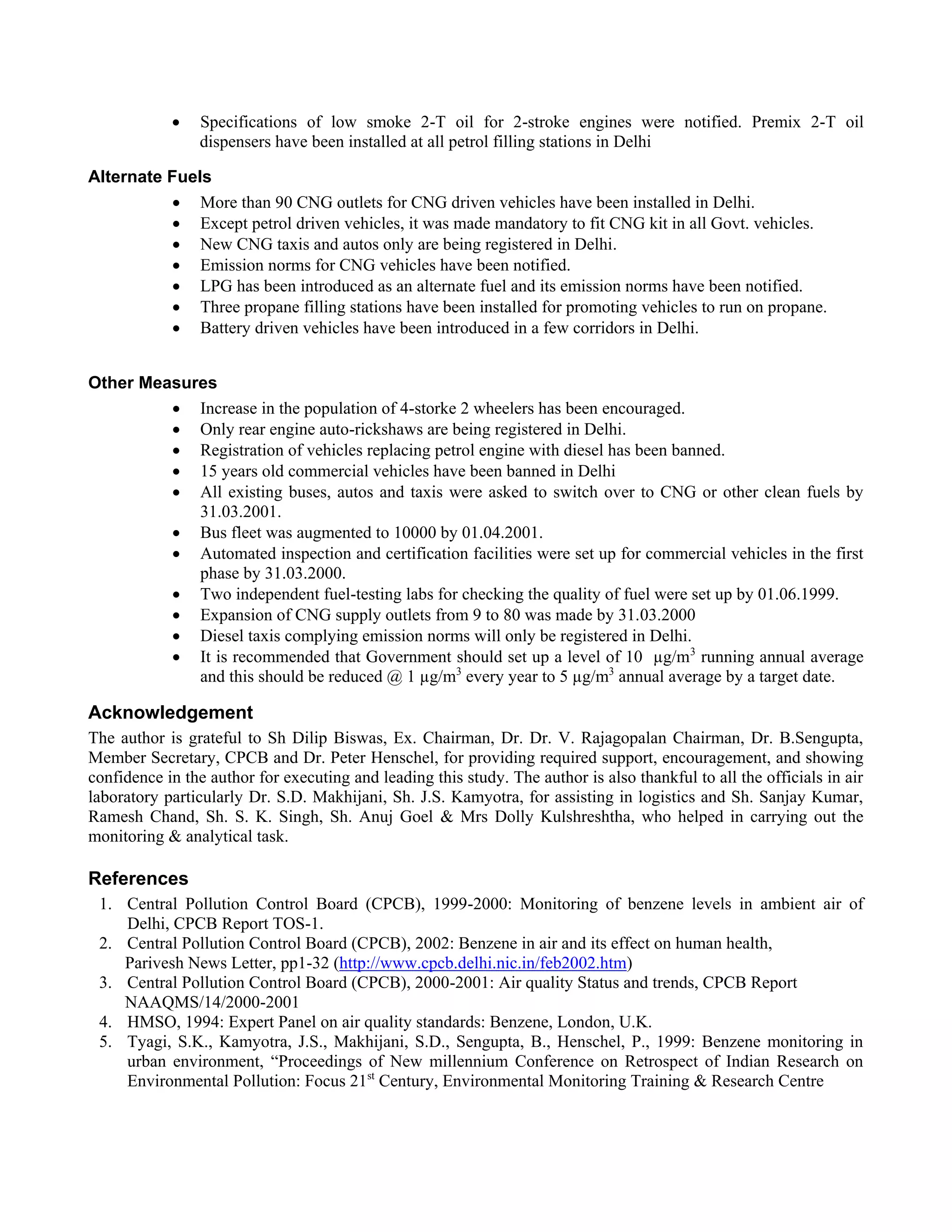Monitoring, Assessment, Status And Management Of Benzene Pollution In ...