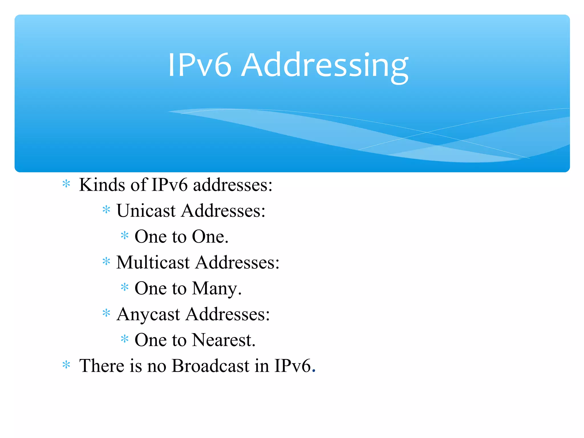 IPv6 next generation protocol | PPT