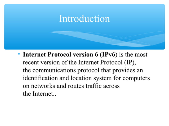 Ipv6 Next Generation Protocol Ppt Computer Networking Computing