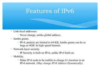 IPv6 next generation protocol | PPT
