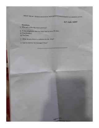 TYBMS SEM - 5 NOVEMBER 2017-18 - (HUMAN RESOURCE) Question papers | PDF