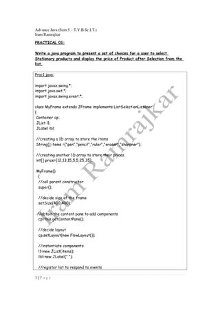 Tybsc it sem5 advanced java_practical_soln_downloadable | PDF