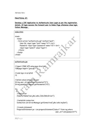 Tybsc it sem5 advanced java_practical_soln_downloadable | PDF