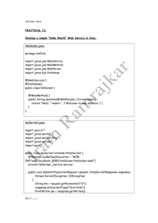 Tybsc it sem5 advanced java_practical_soln_downloadable | PDF