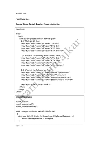 Tybsc it sem5 advanced java_practical_soln_downloadable | PDF