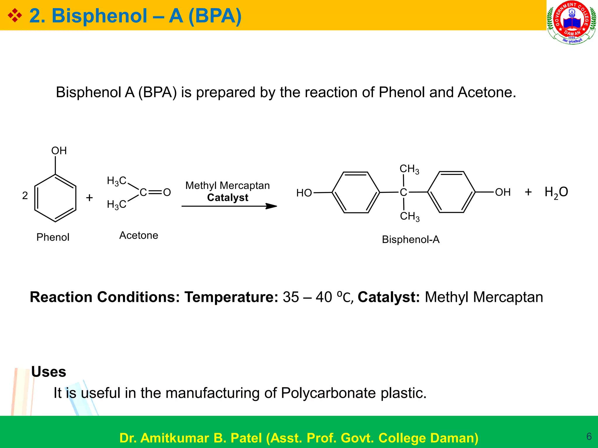 Manufacture and Uses of Acrylonitrile and Bisphenol-A | PPT | Free Download
