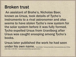 Tycho Brahe Rock Star of His Day | PPTX