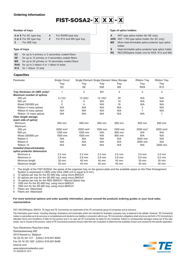 Tyco Electrionics FIST SOSA2 Cable Splices | PDF