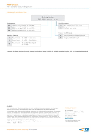 Tyco FIST-GCO2 FIST Generic Closure Organiser | PDF | 3-D Graphics ...