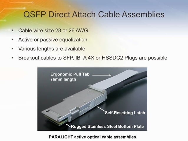 Quad Small Form-factor Pluggable (QSFP) Interconnect System | PPT | Computer Peripherals | Computing
