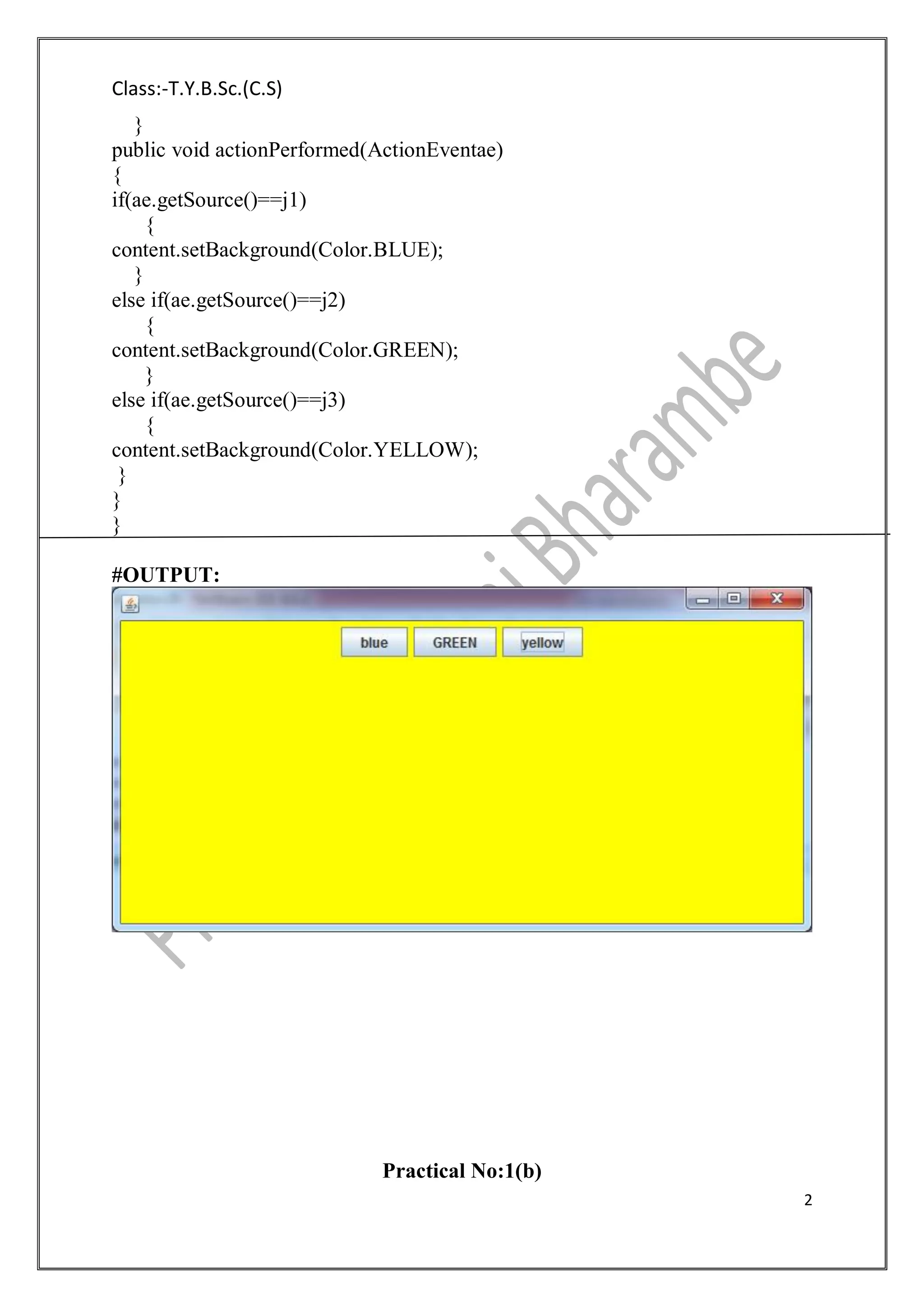 T.Y.B.S.CS Advance Java Practicals Sem 5 Mumbai University | PDF