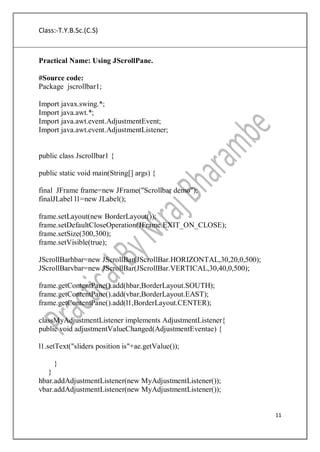 T.Y.B.S.CS Advance Java Practicals Sem 5 Mumbai University | PDF