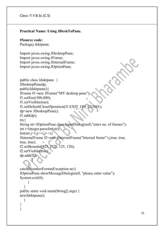 T.Y.B.S.CS Advance Java Practicals Sem 5 Mumbai University | PDF