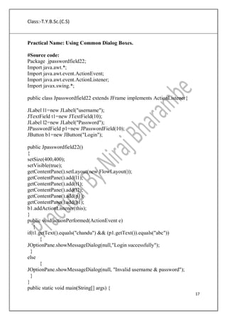 T.Y.B.S.CS Advance Java Practicals Sem 5 Mumbai University | PDF