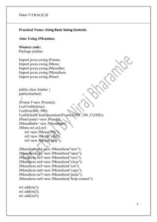T.Y.B.S.CS Advance Java Practicals Sem 5 Mumbai University | PDF