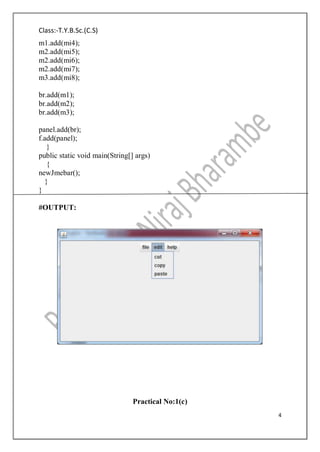 T.Y.B.S.CS Advance Java Practicals Sem 5 Mumbai University | PDF