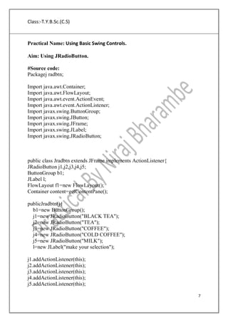 T.Y.B.S.CS Advance Java Practicals Sem 5 Mumbai University | PDF